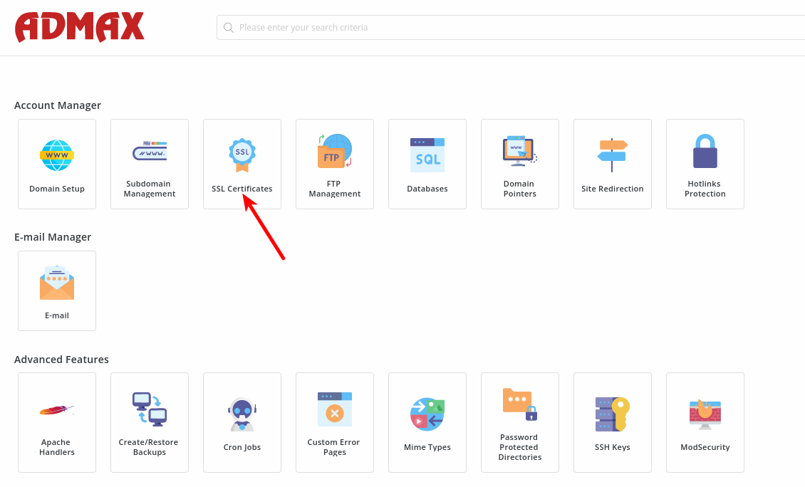 Lägg till SSL på mitt webbhotell - Admax.se